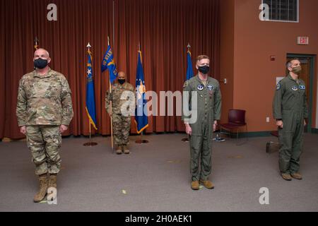 Lt. Col. Justin Galli (left) and Lt. Col. Ethan Waite (right) sit side ...