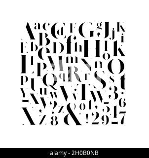 regular and italic alphabet letters and numbers. vector font type ...