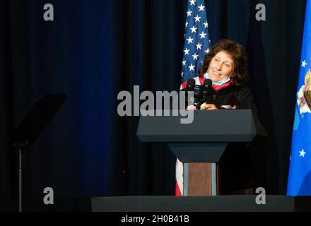 Victoria Yeager, wife of Retired Brig. Gen. Chuck Yeager, delivers ...