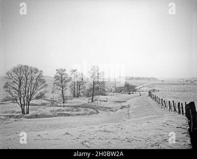 Winter in der Landschaft Stablack in Ostpreußen, 1930er Jahre ...