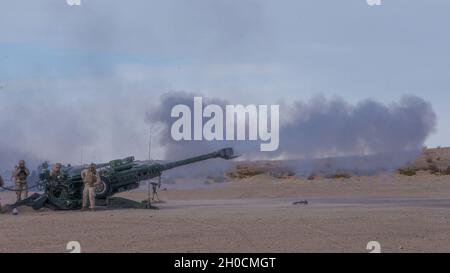 A U.S. Marine with Kilo Battery, Battalion Landing Team 1/5 (BLT 1/5 ...