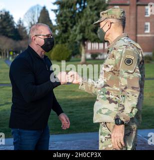 Lt. Gen. Randy George, commanding general of I Corps, presents Maj. Gen ...