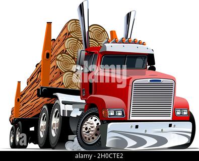 Cartoon logging truck isolated on white background. Available EPS-10 ...