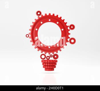 Light bulb of gears and cogs technology concept Stock Photo - Alamy