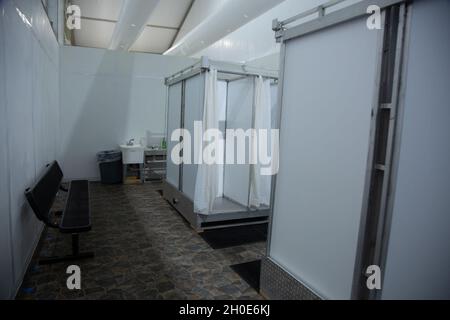 Temporary processing facilities are constructed in Donna, Texas, Feb. 8 ...