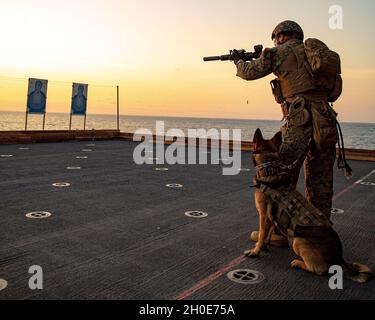 PHILIPPINE SEA (Feb. 1, 2021) Sgt. Michael Applegate, from El Paso ...