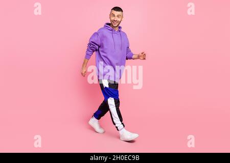 Full size photo of optimistic cute girl with long hairstyle dressed ...