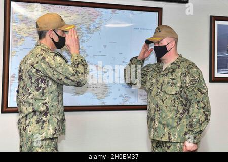 Capt. Tim Waits from Anniston, Alabama, commanding officer of Nimitz ...