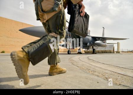 Weapon Systems Officer Capt. Lacie Hester steps to her chosen ride, an ...