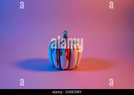 Halloween minimal concept with pink pumpkin and cocktails. Creative ...