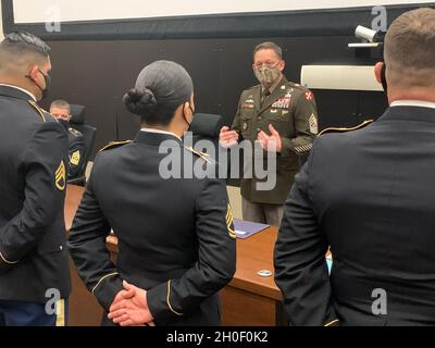 Command Sgt. Maj. Robert H. Cobb speaks to the Soldiers of the 1st ...