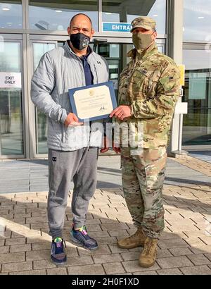 Garrison Commander Col. Mario Washington, accompanied by Command Sgt ...