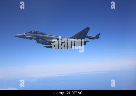 RAF Eurofighter Typhoon from 41 Squadron returns to it's home base at ...