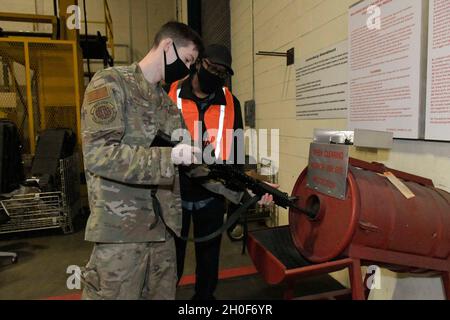 Staff Sgt. Vincent Campbell, 78th Logistics Readiness Squadron, checks ...