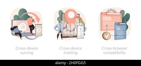 Multi-device compatibility abstract concept vector illustrations Stock ...
