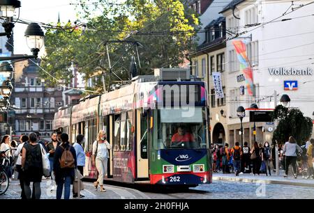 Germany, Freiburg, Electric tram on street Photo © Fabio Mazzarella ...