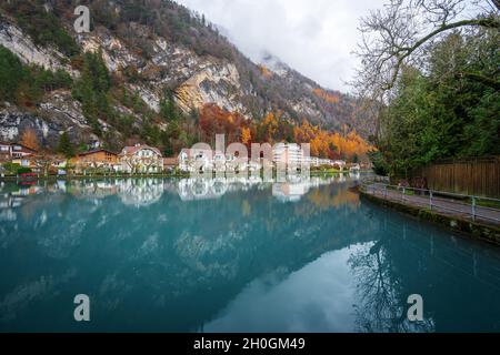 Scenic autumn view of the Aare river in Switzerland Stock Photo - Alamy