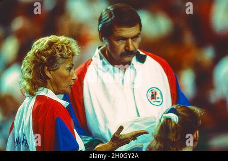 Béla Károlyi, USA Gymnastics coach at the 1989 US Olympic Festival ...