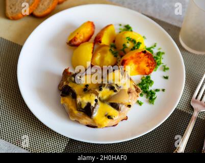 Popular Russian dish is merchant way meat Stock Photo - Alamy