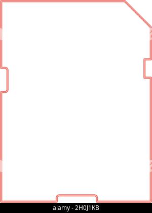 Neon memory card red color vector illustration flat style image Stock ...
