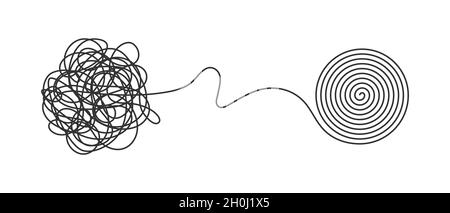Order and chaos, disorganized symbol, disorder icon, hand drawn ...