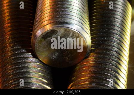 Large brass plated bolts Stock Photo - Alamy