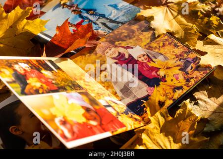 photobook album and yellow leaves Stock Photo - Alamy