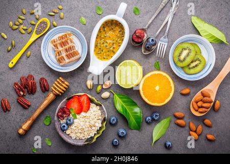 Set of heart healthy foods on white background Stock Photo - Alamy
