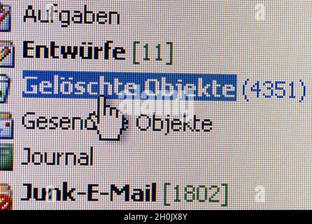 E-mail box with the 'deleted items' folder Stock Photo - Alamy