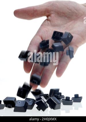 loose keys of a broken keyboard Stock Photo - Alamy