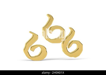 Golden satanism icon isolated on white background - 3D render Stock ...