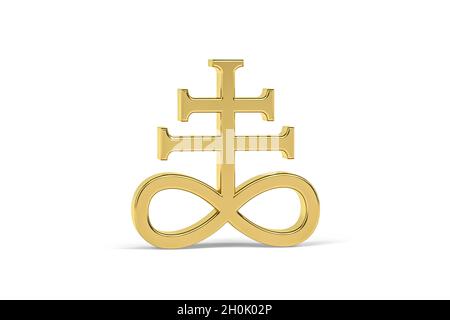 Golden satanism icon isolated on white background - 3D render Stock ...