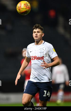 Preston North End's Jordan Storey during the Sky Bet Championship match ...