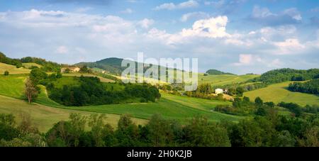 Country landscape near Pellegrino Parmense and Salsomaggiore, Parma ...