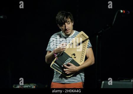 Edward Droste from Grizzly Bear performs live on stage at 'End Of The ...
