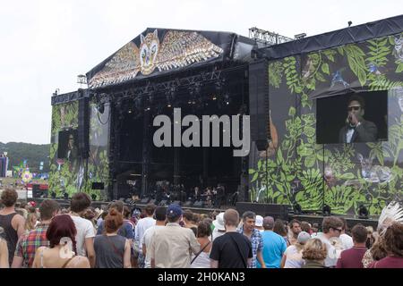 General View of the main stage at Bestival 2012, Robin Hill Country ...
