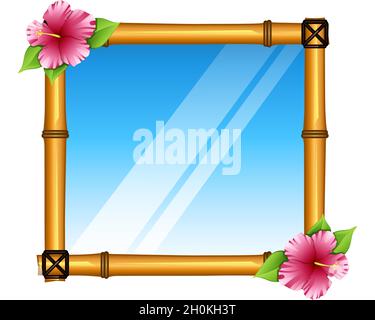 Blank Frame Decorated With Colorful Flowers And Foliage Arranged ...