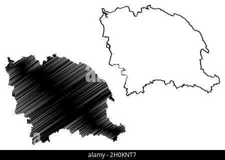 Kottayam district (Kerala State, Republic of India) map vector ...