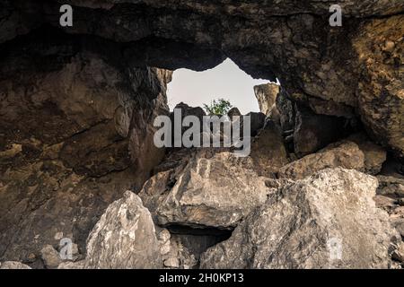Old blown up remains of some Siegfried Line bunkers along the border ...