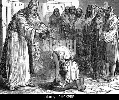 David chosen as king by God: Samuel anointing David Stock Photo - Alamy