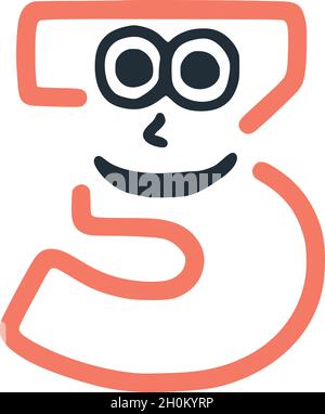 Number 9 happy eccentric smiling character, smiley face vector clip art ...