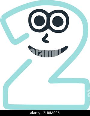 Number 7 happy eccentric smiling character, smiley face vector clip art ...