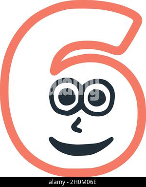 Number 7 happy eccentric smiling character, smiley face vector clip art ...