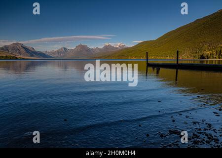 Floating Pier Extending Onto Lake McDonald at Apgar, Glacier National ...