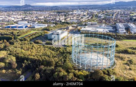 The last surviving gasholder from the Granton Gasworks in Edinburgh ...