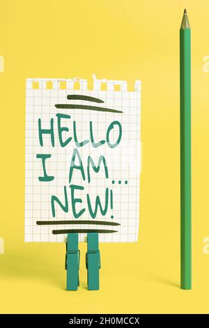 Text caption presenting Hello I Am... New, Business idea Audience goal ...