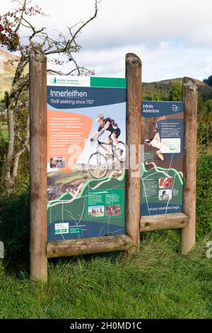 Forestry Commission Scotland sign for Innerleithen Downhill mountain ...