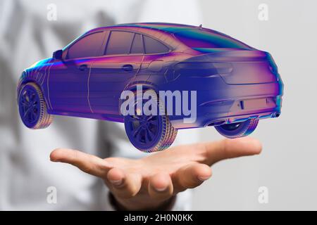 A 3D rendering of an Electromobility e-motion concept, Electro car ...