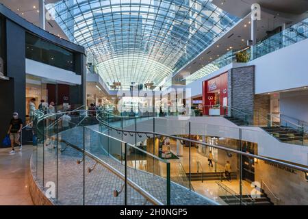 Interior of Core Shopping Centre, mall at downtown Calgary, Alberta ...