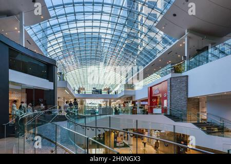 Interior of Core Shopping Centre, mall at downtown Calgary, Alberta ...
